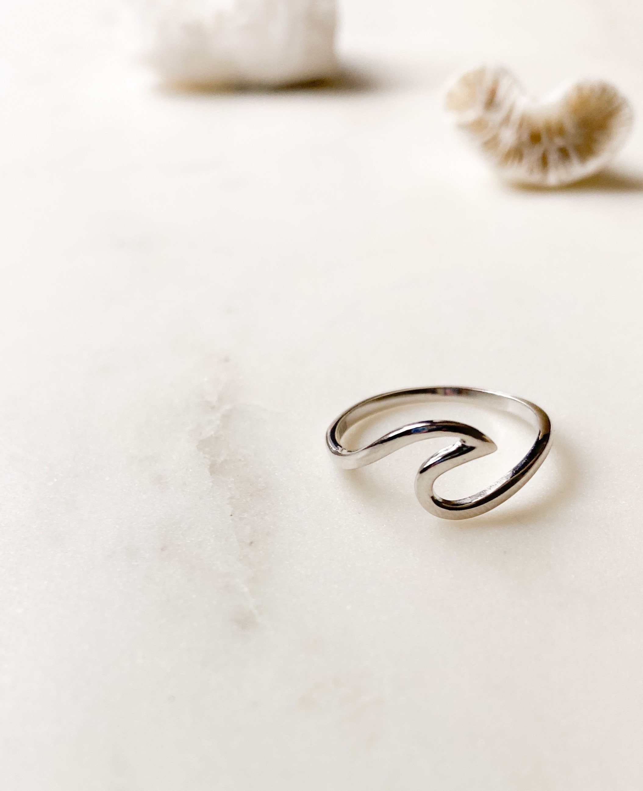 Sterling Silver Wave Ring, Wave Jewelry, Waves, Ring, Stackable Ring ...