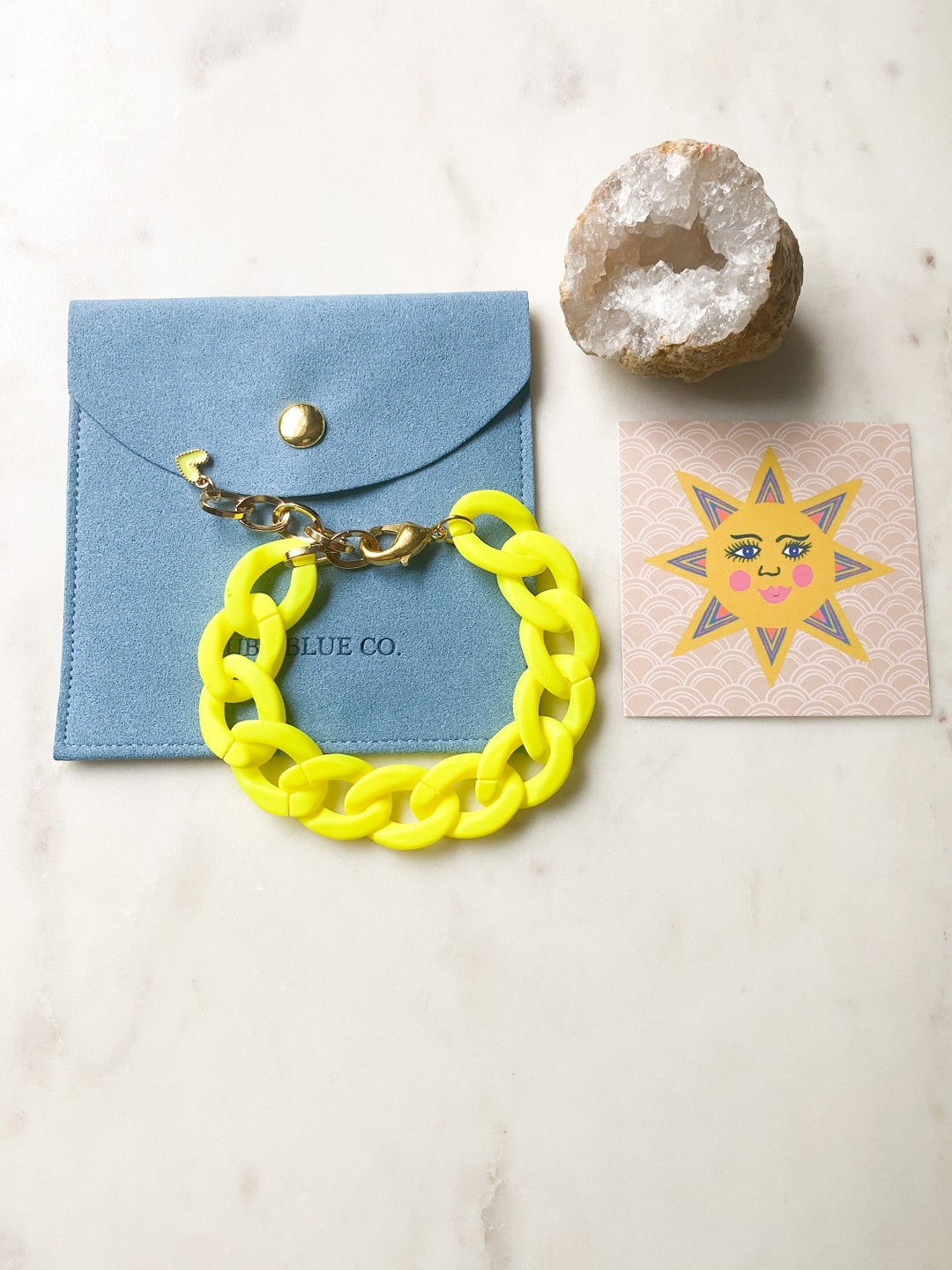Neon Yellow Bracelet, Eco Friendly Jewellery, Yellow & Gold Bracelet ...
