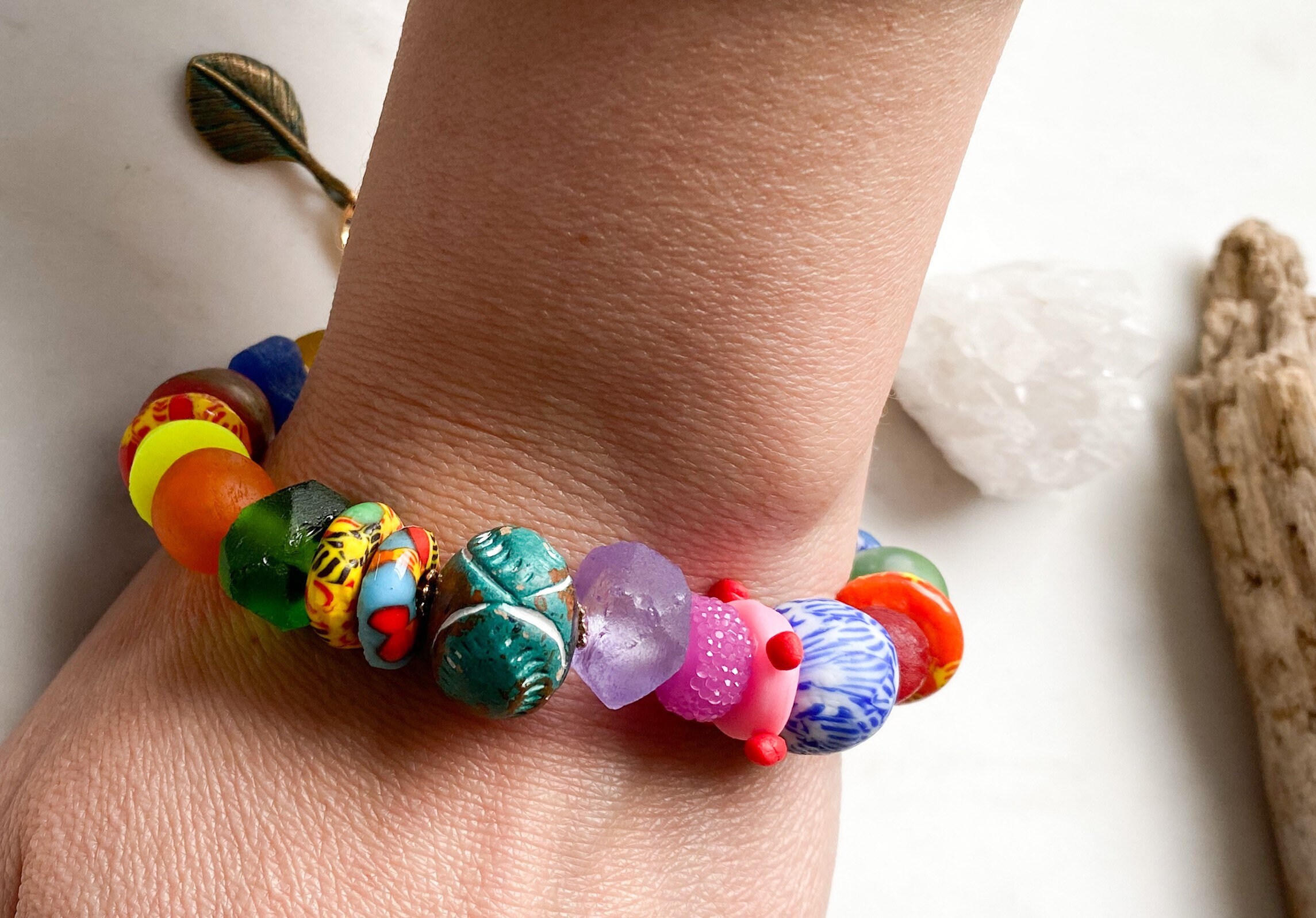 Carnival by the Beach One-of-a-kind Bracelet, Colorful Bracelet, Charm ...