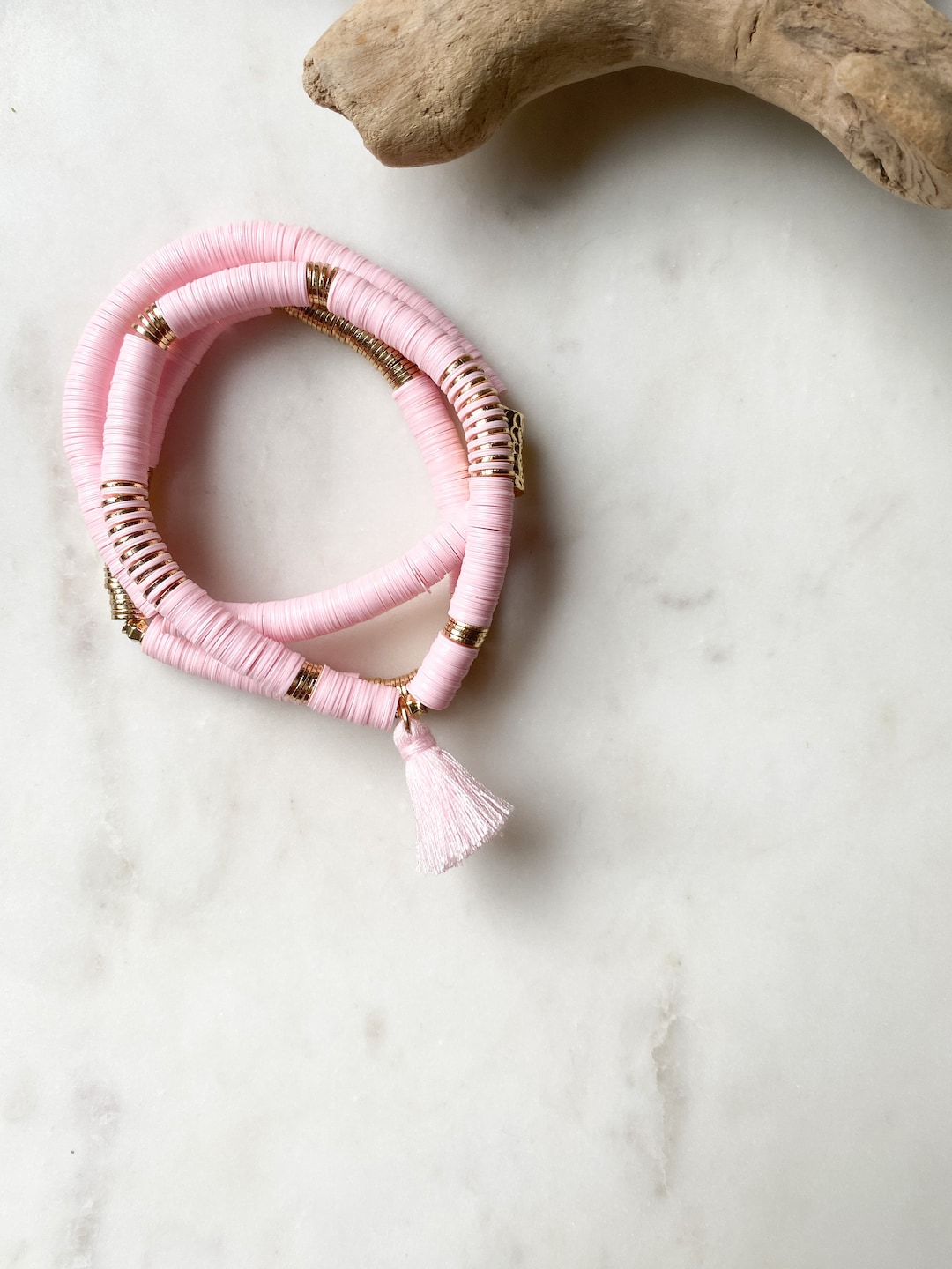 Pink Bracelet Set, Neutral Bracelets, Pink Jewelry, Boho Bracelets ...