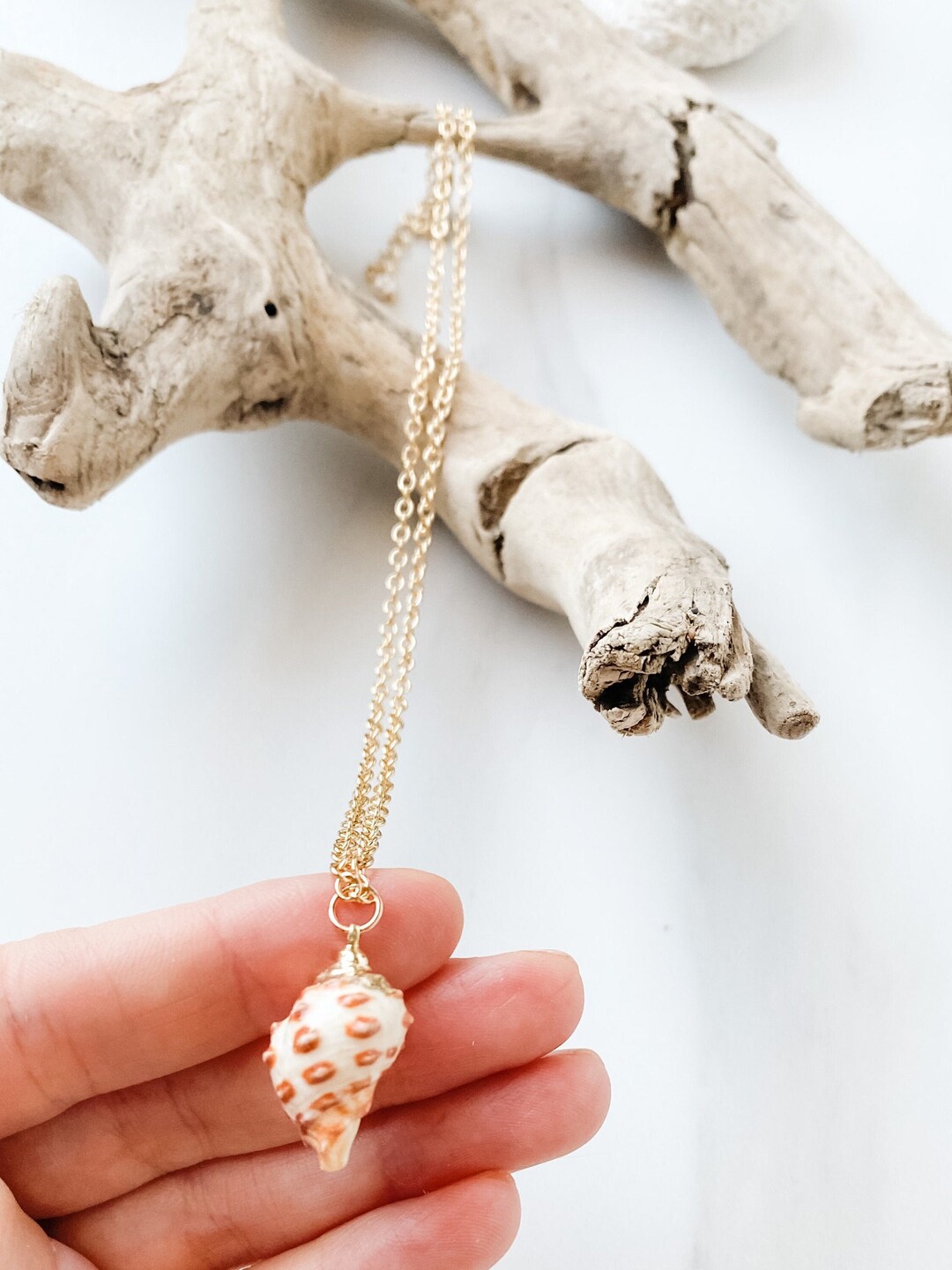 Handcrafted Shell Necklace, 14k Gold Vermeil, Beach Wedding Jewelry - Etsy