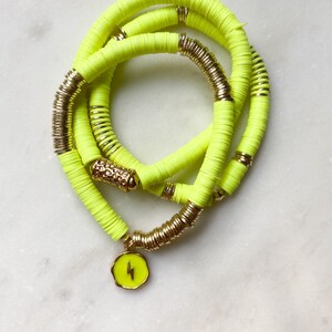 Neon Yellow Bracelet Set, Neon Bracelets, Neon Jewelry, Boho Bracelets ...