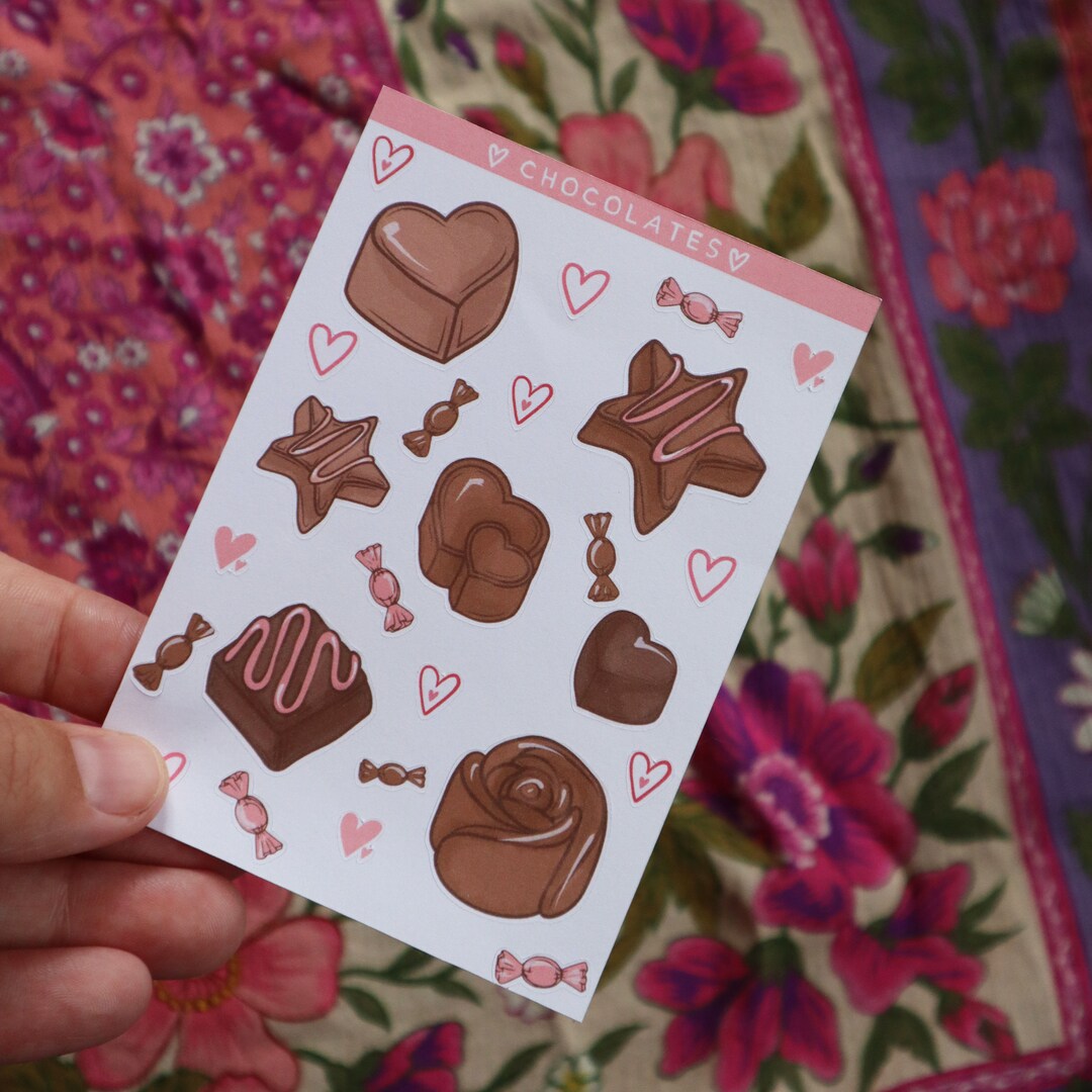 Mini Valentine's Day Chocolates Sticker Sheet | Cute Stationary Bullet ...