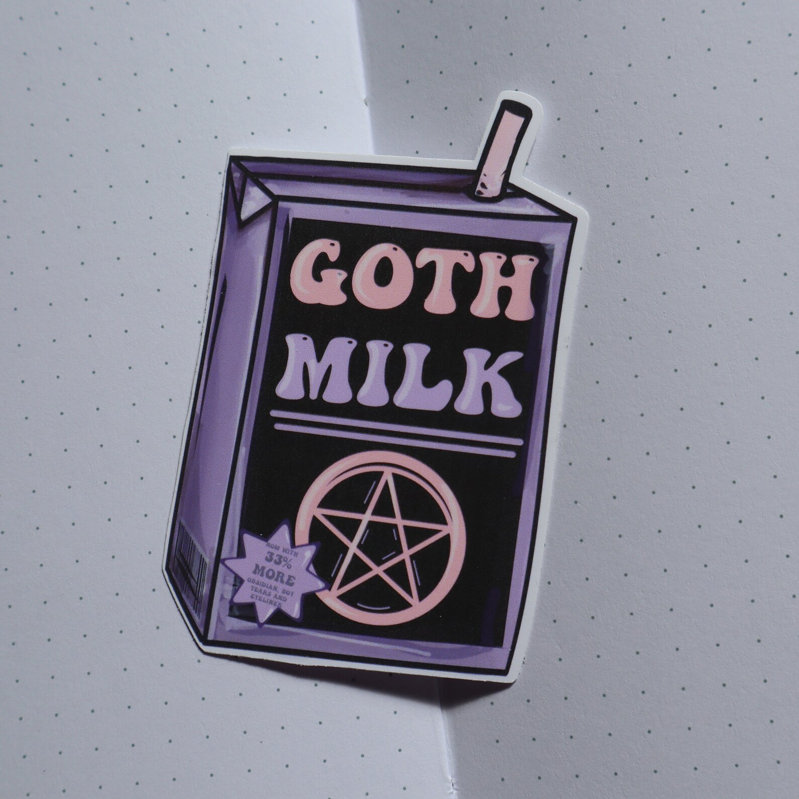 Goth Milk Matte Vinyl Sticker Goth Stickers Planner Stickers Journal ...