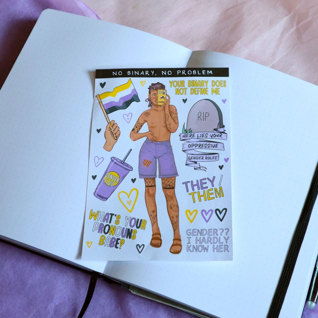Non-binary Pride Sticker Sheet | Enby Stickers | Queer Stickers | Pride ...
