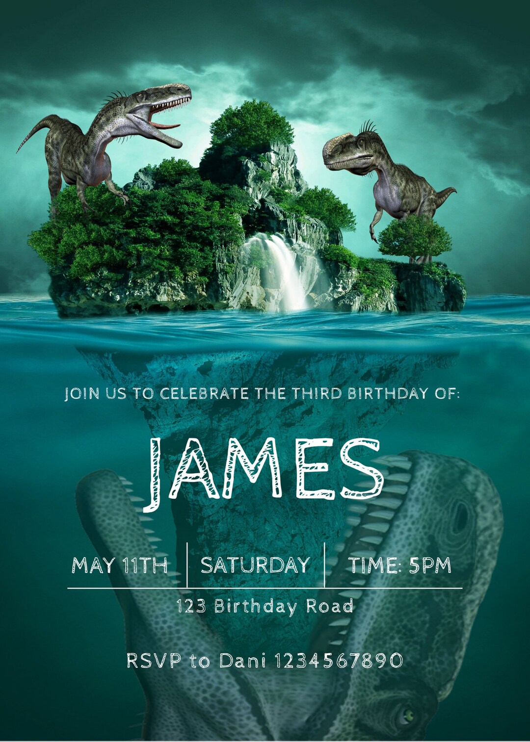 Dino Invites Multiple Designs & Sizes - Etsy