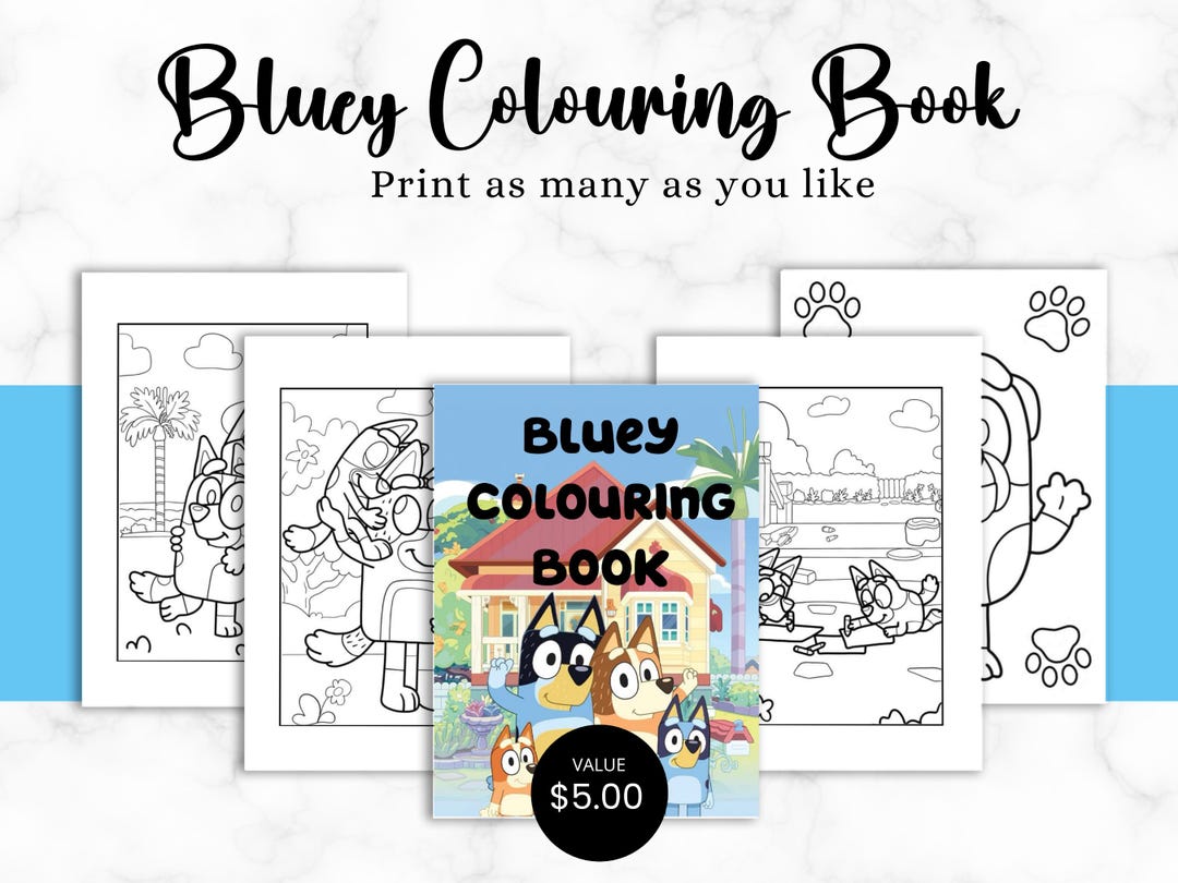 Color With Bluey & Bingo – Printable Pages - Etsy