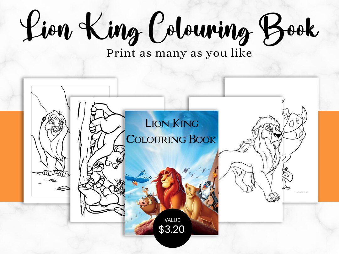 The Lion King Digital Colouring Book – Unlimited Prints, Endless Fun - Etsy