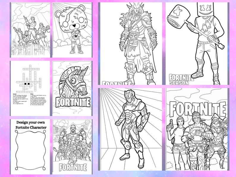 Fortnight Themed Kids Activity Book | Printable Coloring & Puzzle Pages ...