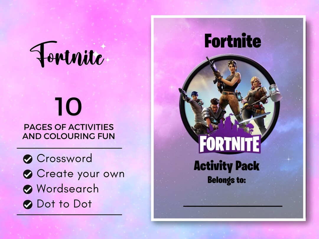 Fortnight Themed Kids Activity Book | Printable Coloring & Puzzle Pages ...