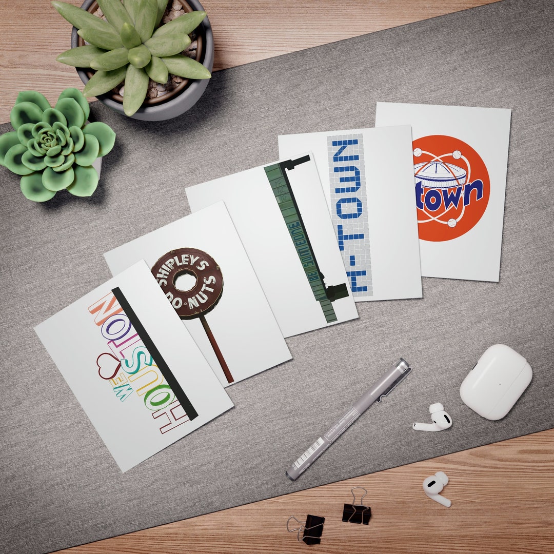 H-town Stickers - Multi-design Greeting Cards (5-pack) - Etsy