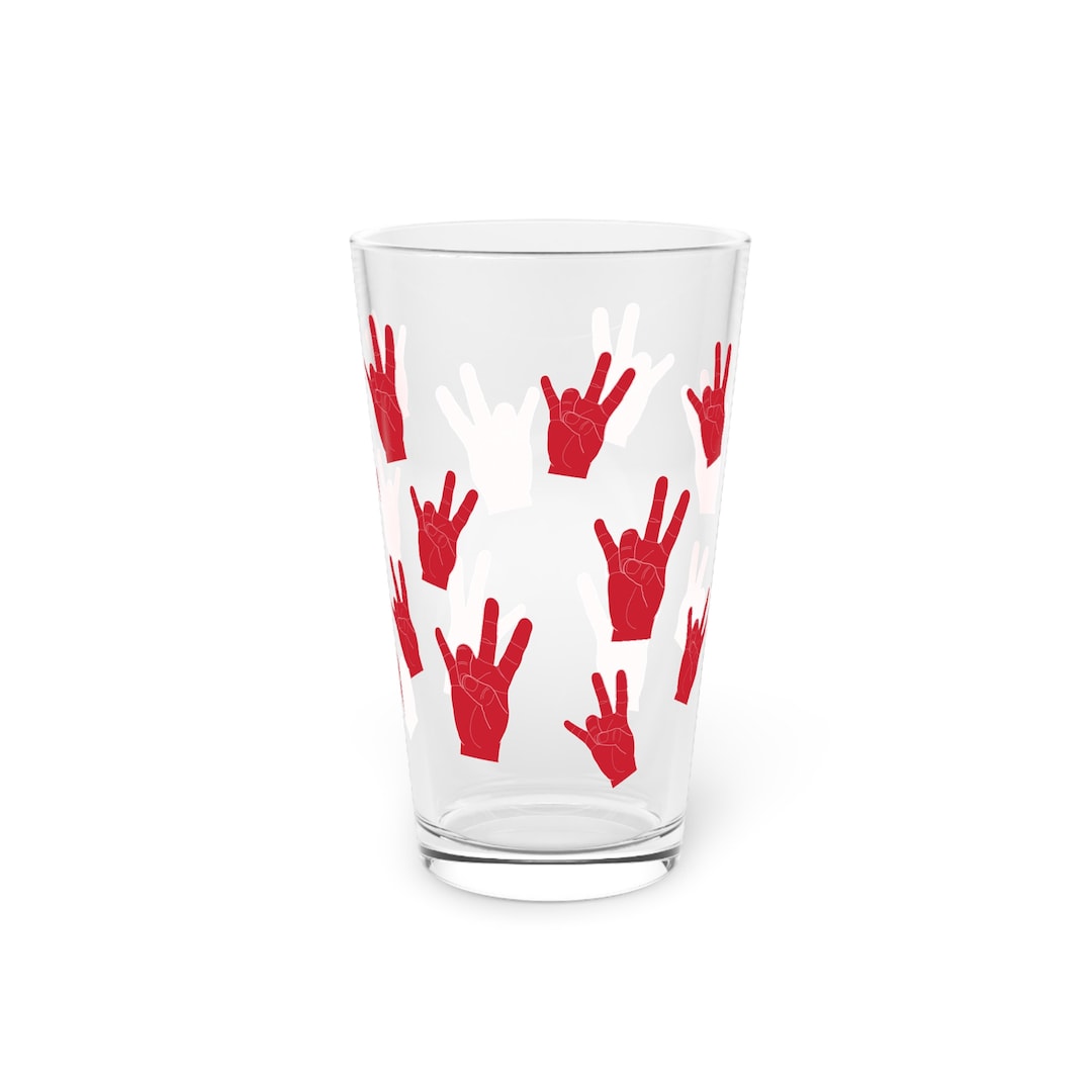 UH Cougars Hand Sign Pint Glass, 16oz University of Houston Coogs - Etsy