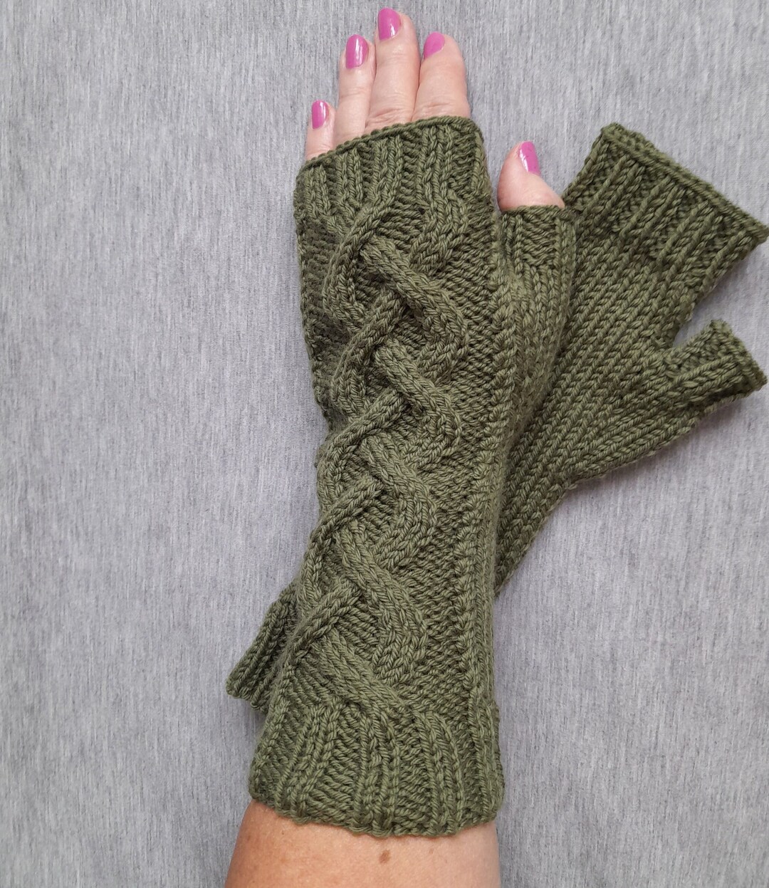Hand Made Merino Wool Fingerless Mittens, Womens Fingerless Gloves ...