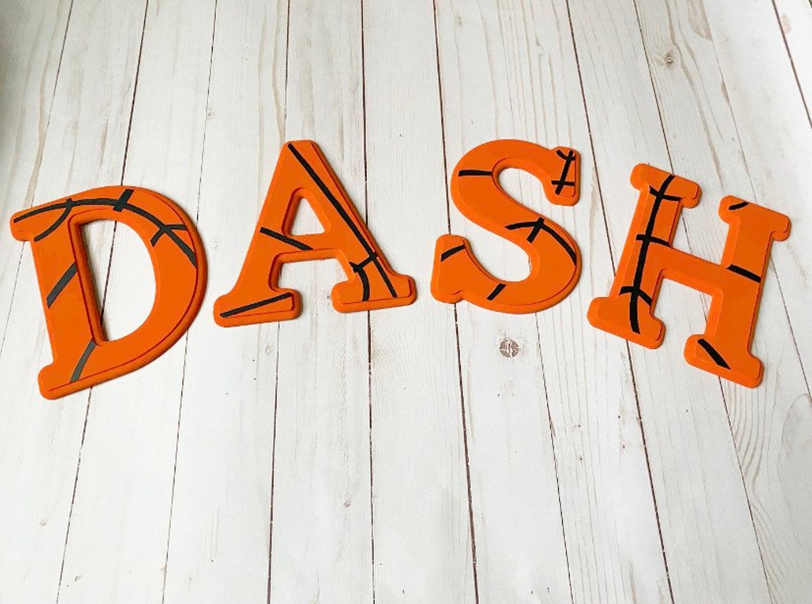 Custom Painted Sports Themed Wooden Letters - Etsy