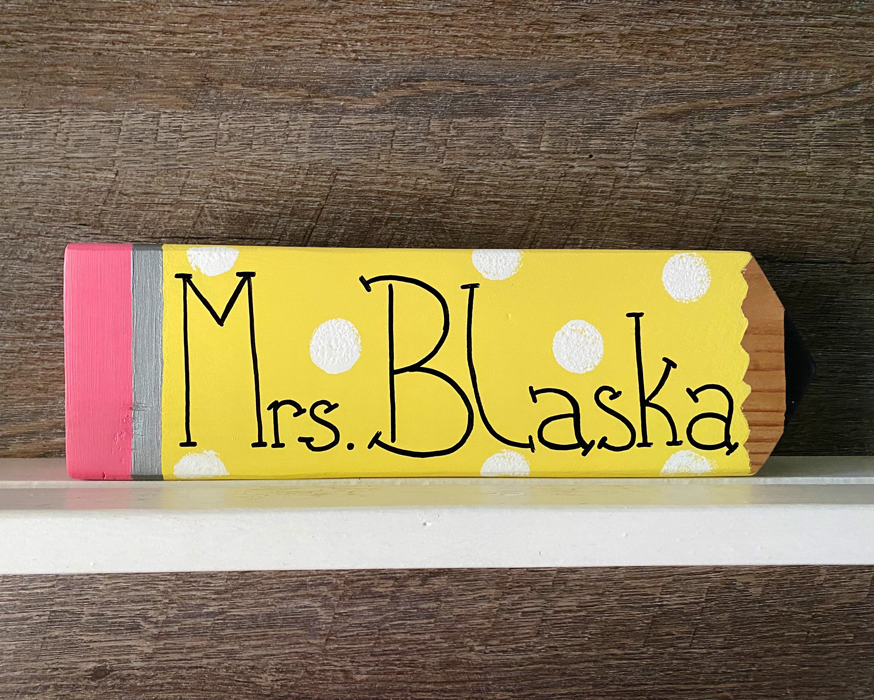 Personalized Pencil Teacher Name Sign - Etsy