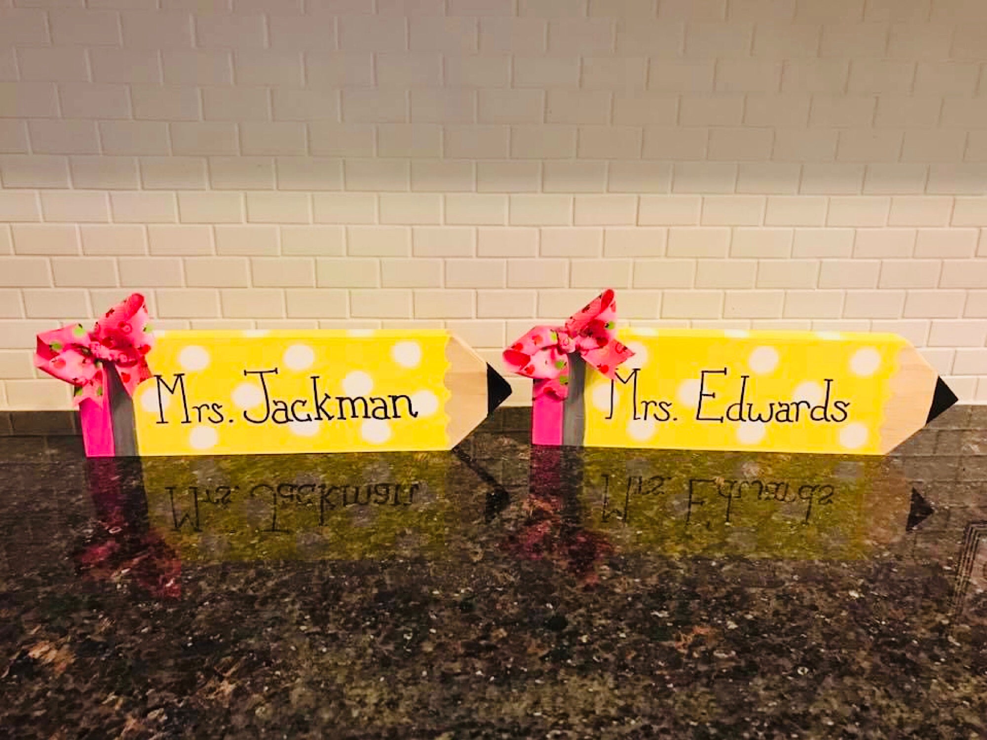 Personalized Pencil Teacher Name Sign - Etsy