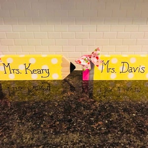 Personalized Pencil Teacher Name Sign - Etsy