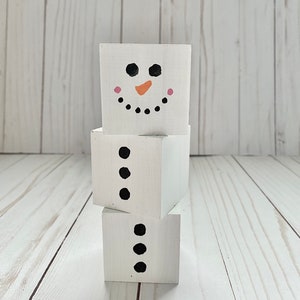 Wooden Reversible Snowman/let It Snow Block Decor - Etsy