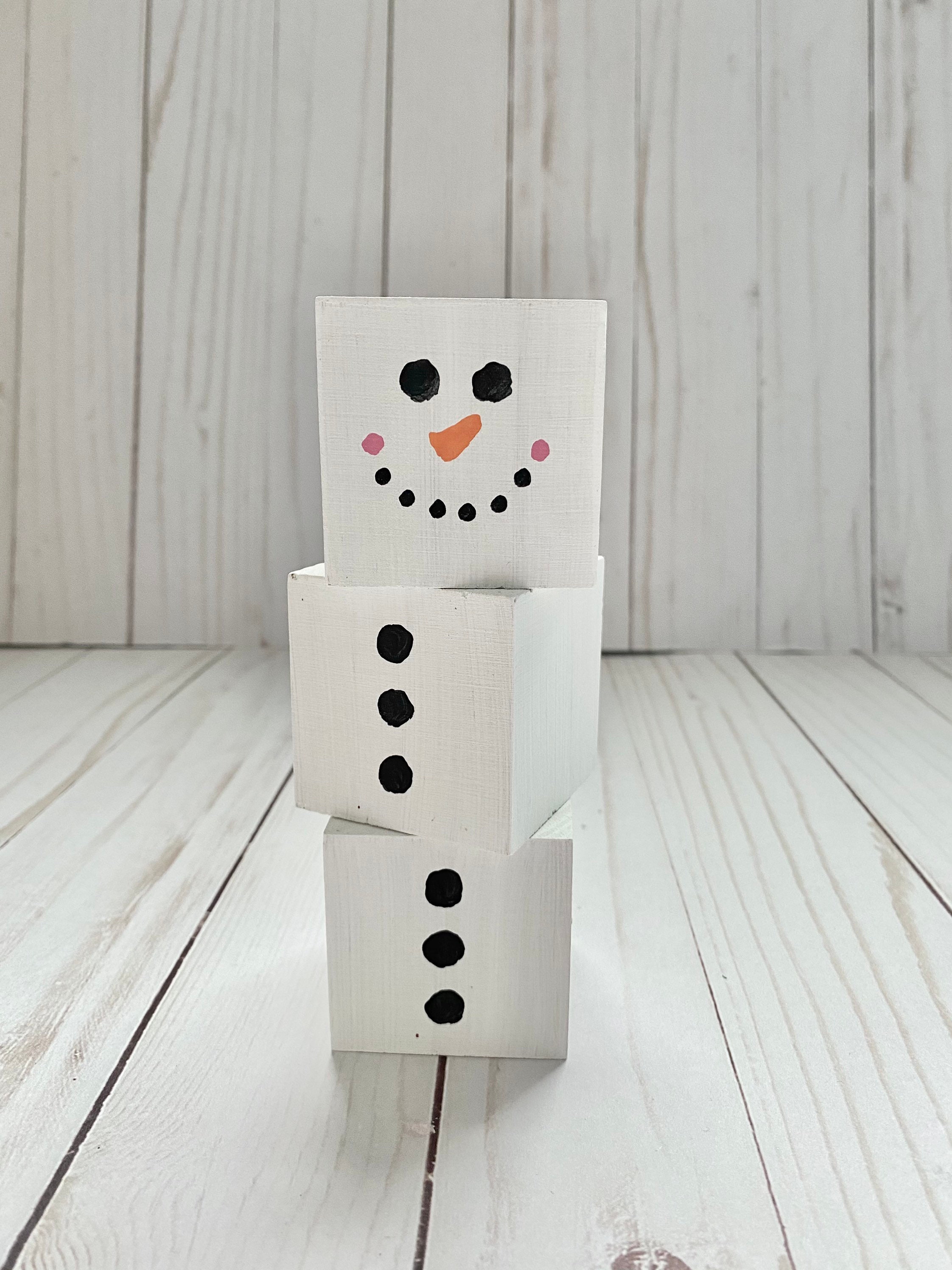 Wooden Reversible Snowman/let It Snow Block Decor - Etsy