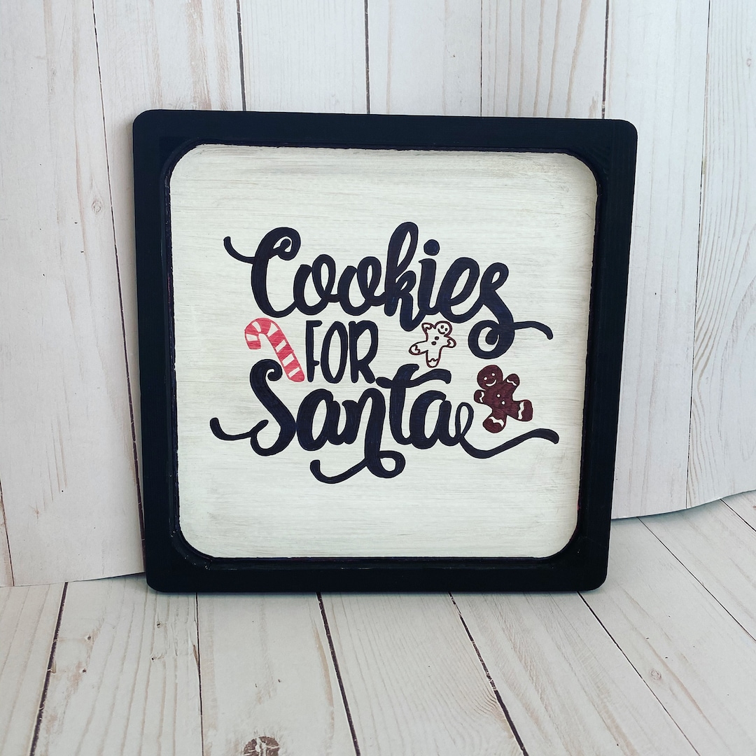 Hand Painted Cookies for Santa Wooden Sign - Etsy