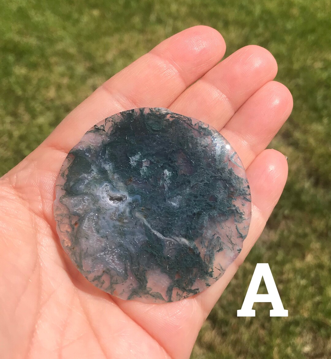 Moss Agate Discs - Etsy