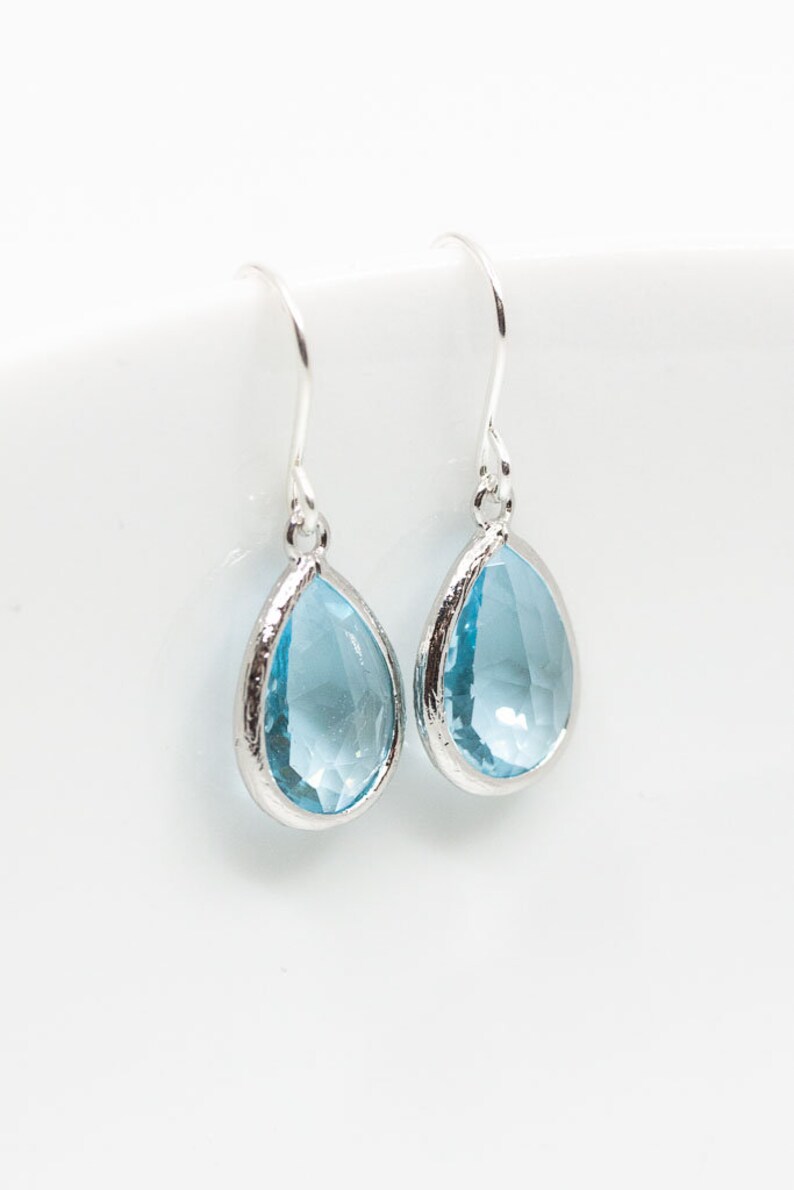Silber Ohrringe Mit Aquamarin