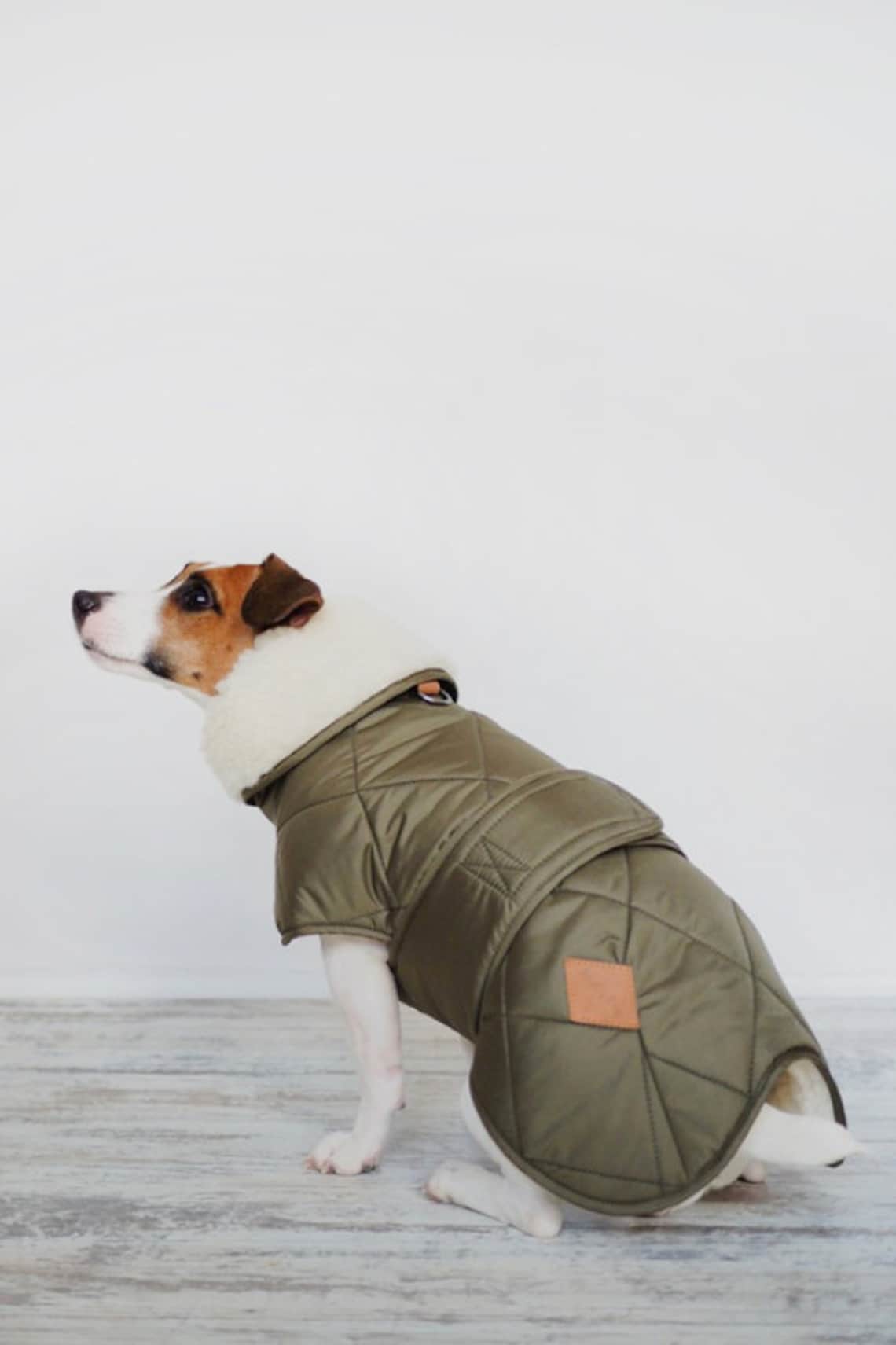 Dog Coat Khaki Dog Jacket Winter clothes for dogs Woolen | Etsy