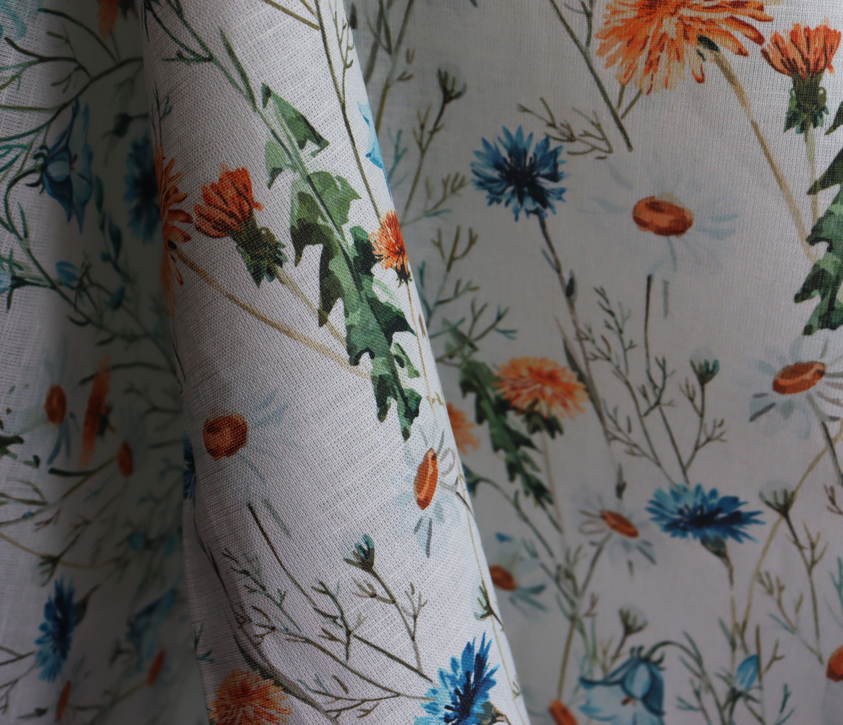 Wildflowers Digital Print Linen Fabric Floral Pure Linen | Etsy