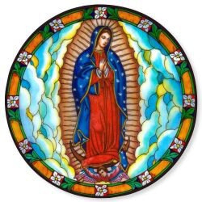 Guadalupe Catholic Window Decal-reusable Suncatcher-stained - Etsy