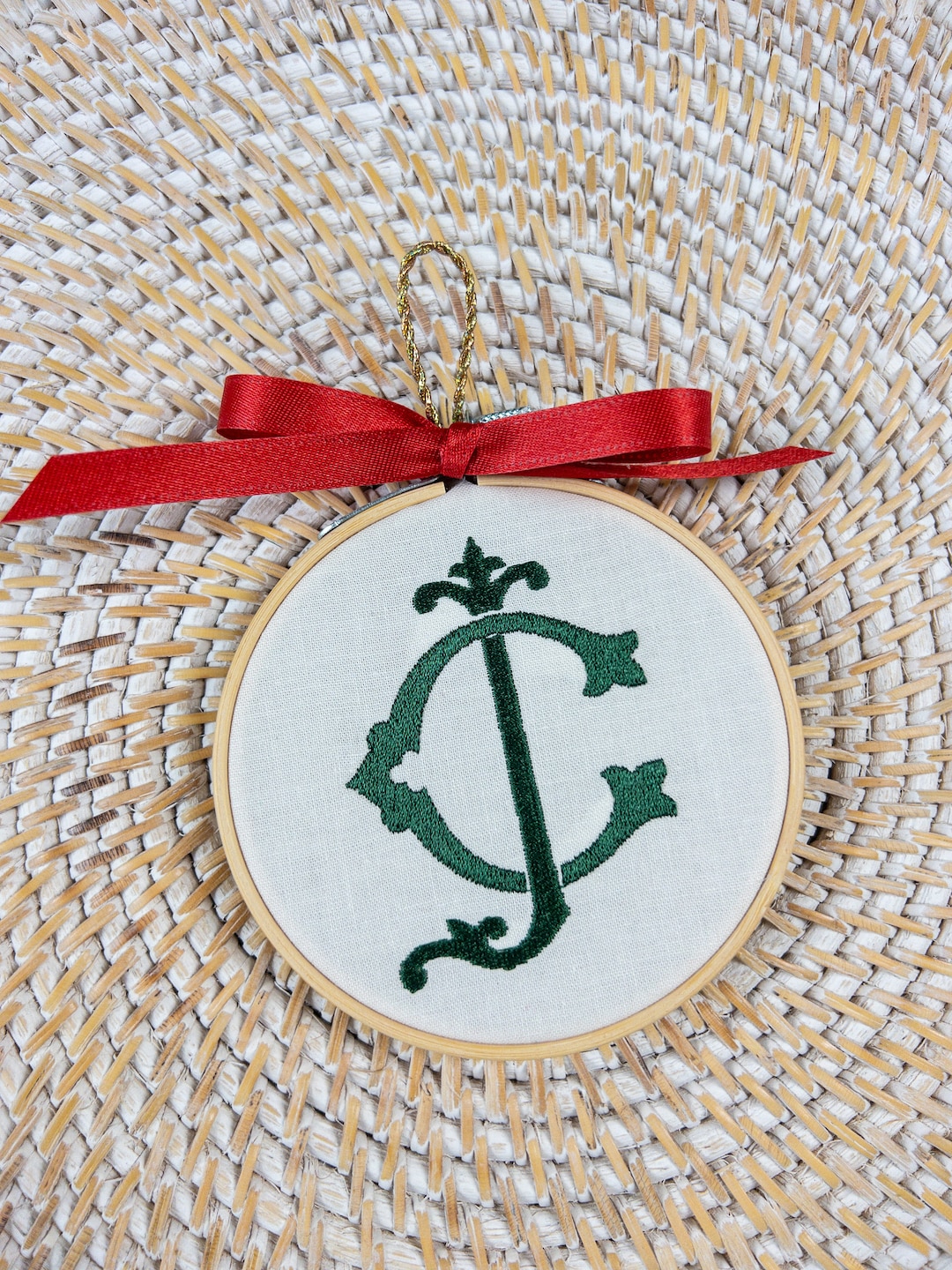 Monogram Christmas Ornament, Double Monogram Christmas Ornament ...