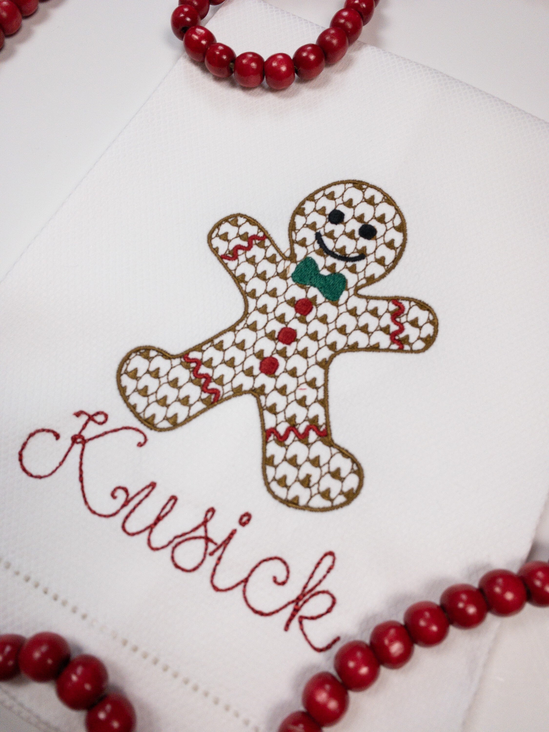 Personalized Gingerbread Christmas Hand Towel #121 - Etsy