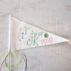 Pastel First Day of School Pennant Flag - Etsy