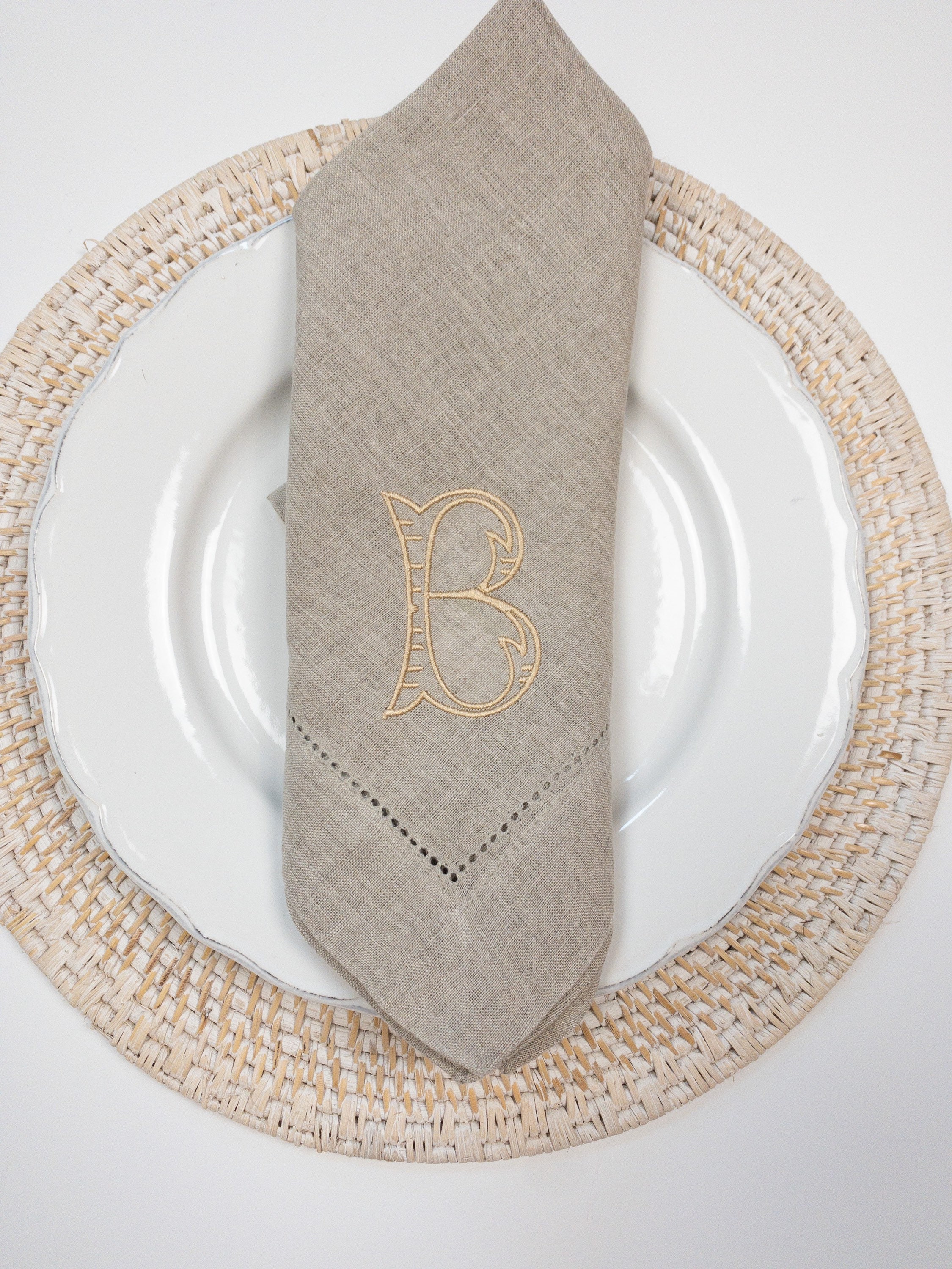 Monogrammed Cloth Dinner Napkin Personalized Linen Napkin - Etsy