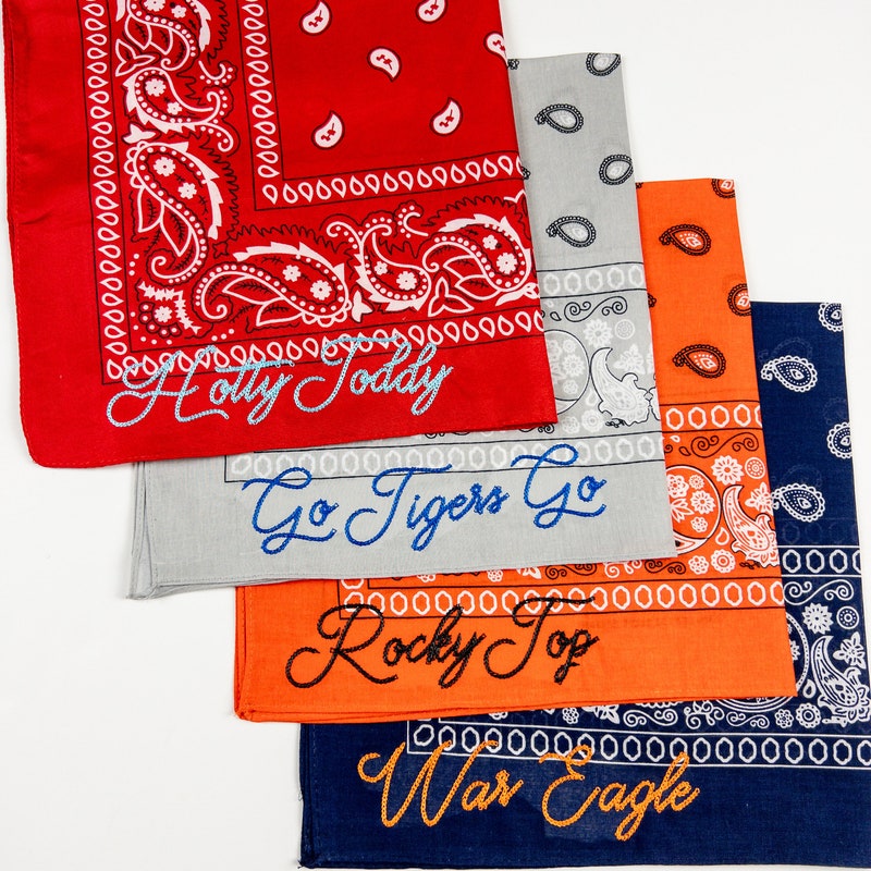 Embroidered Bandana - Etsy