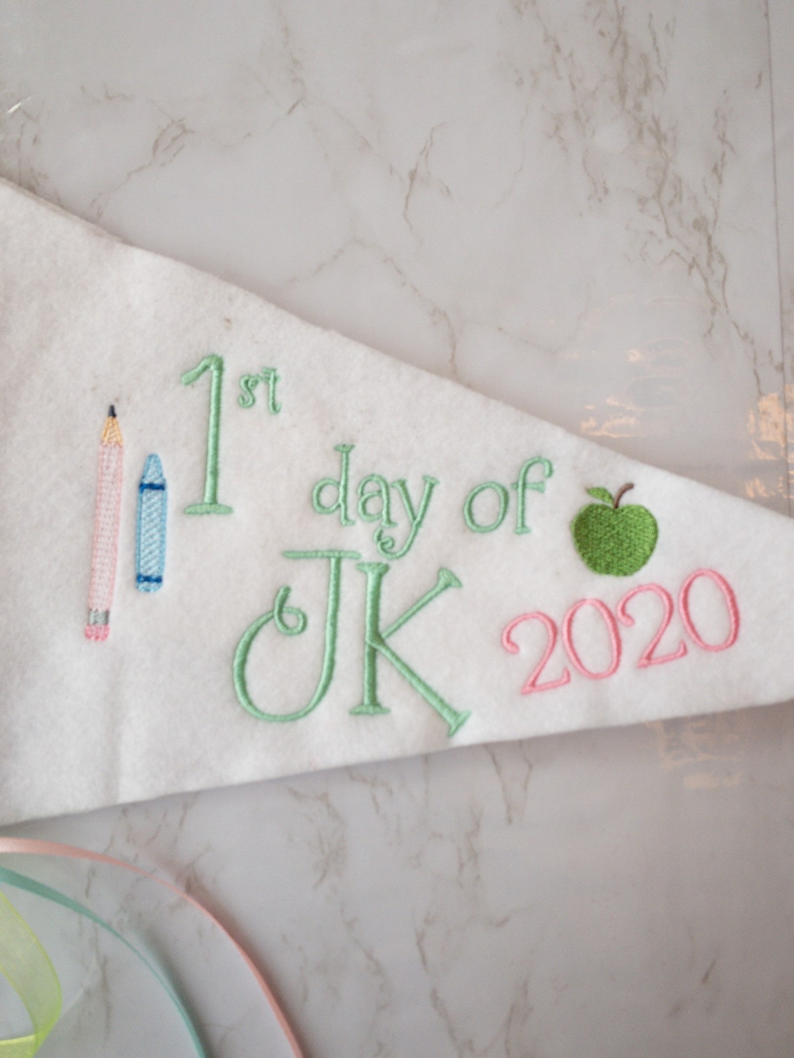 Pastel First Day of School Pennant Flag | Etsy