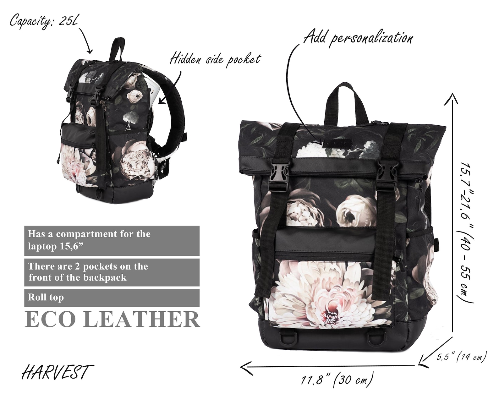 Laptop Women Backpack Canvas Laptop Backpack Laptop Backpack - Etsy