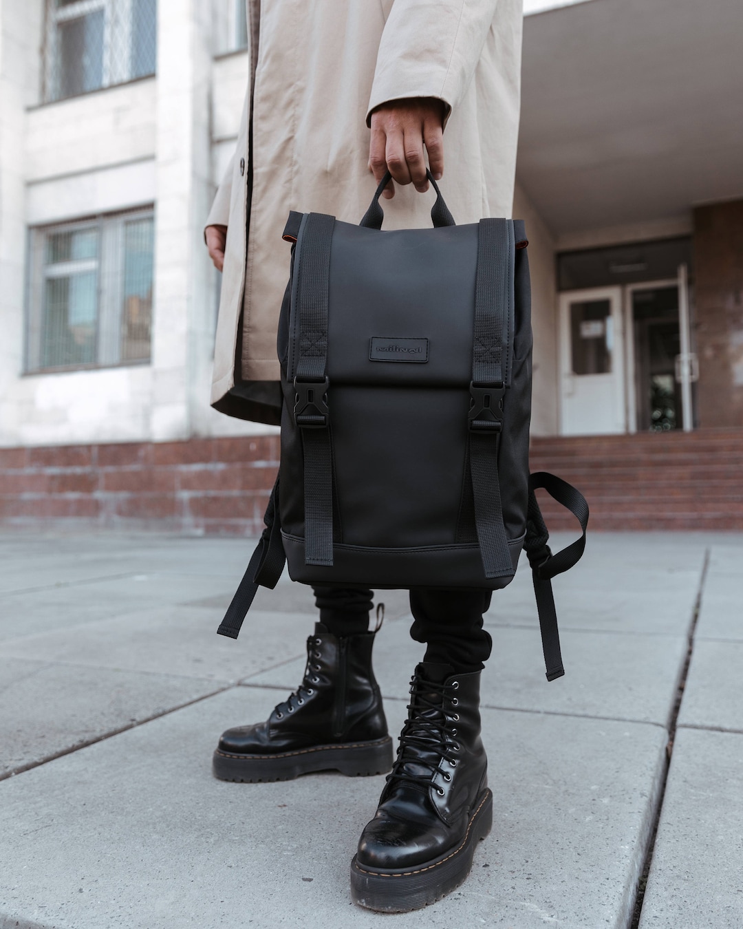 Black City Backpack, Cute Backpack for School, Eco Leather Laptop ...
