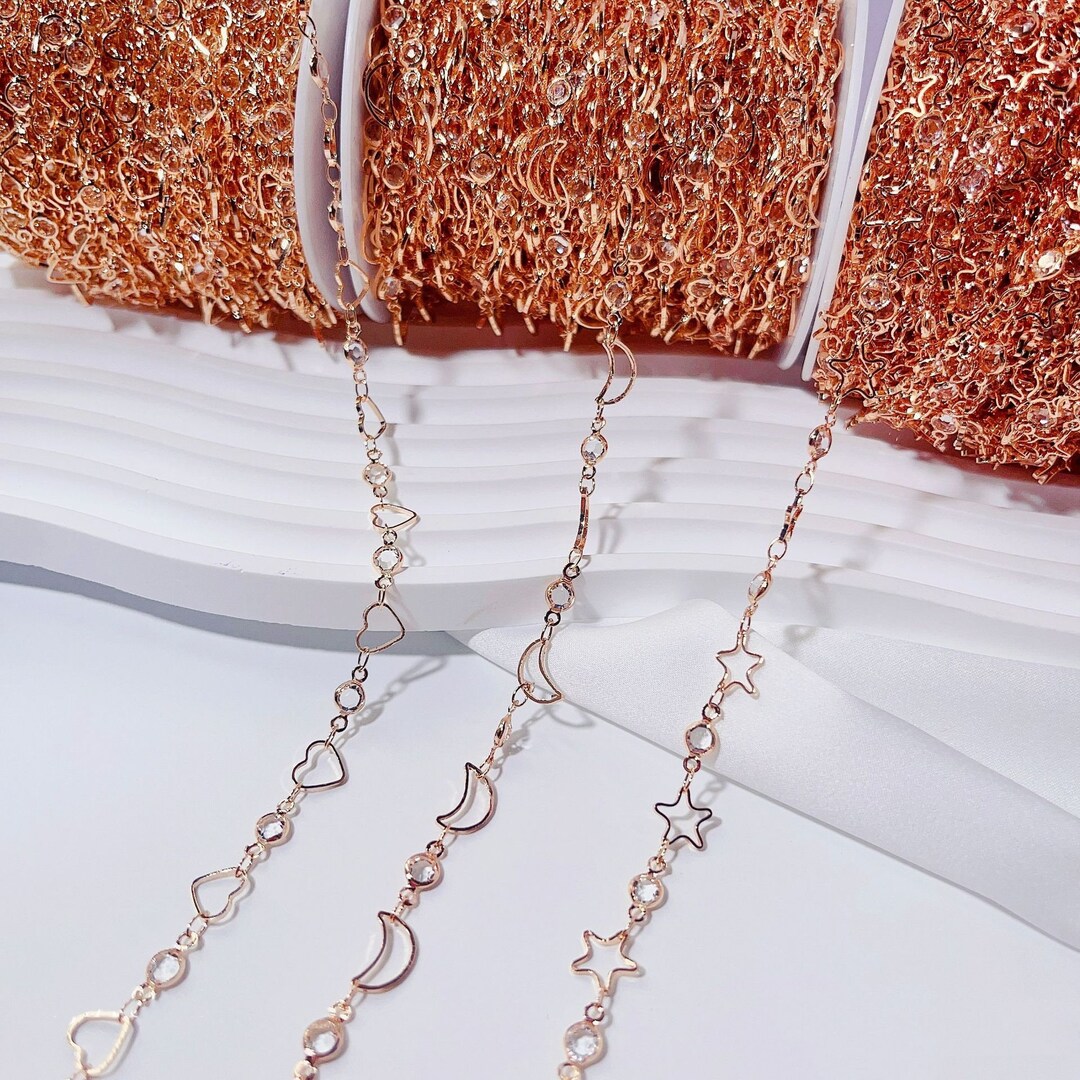 KC Gold Heart Moon Star Chain Link Chain Bracelet Necklace - Etsy