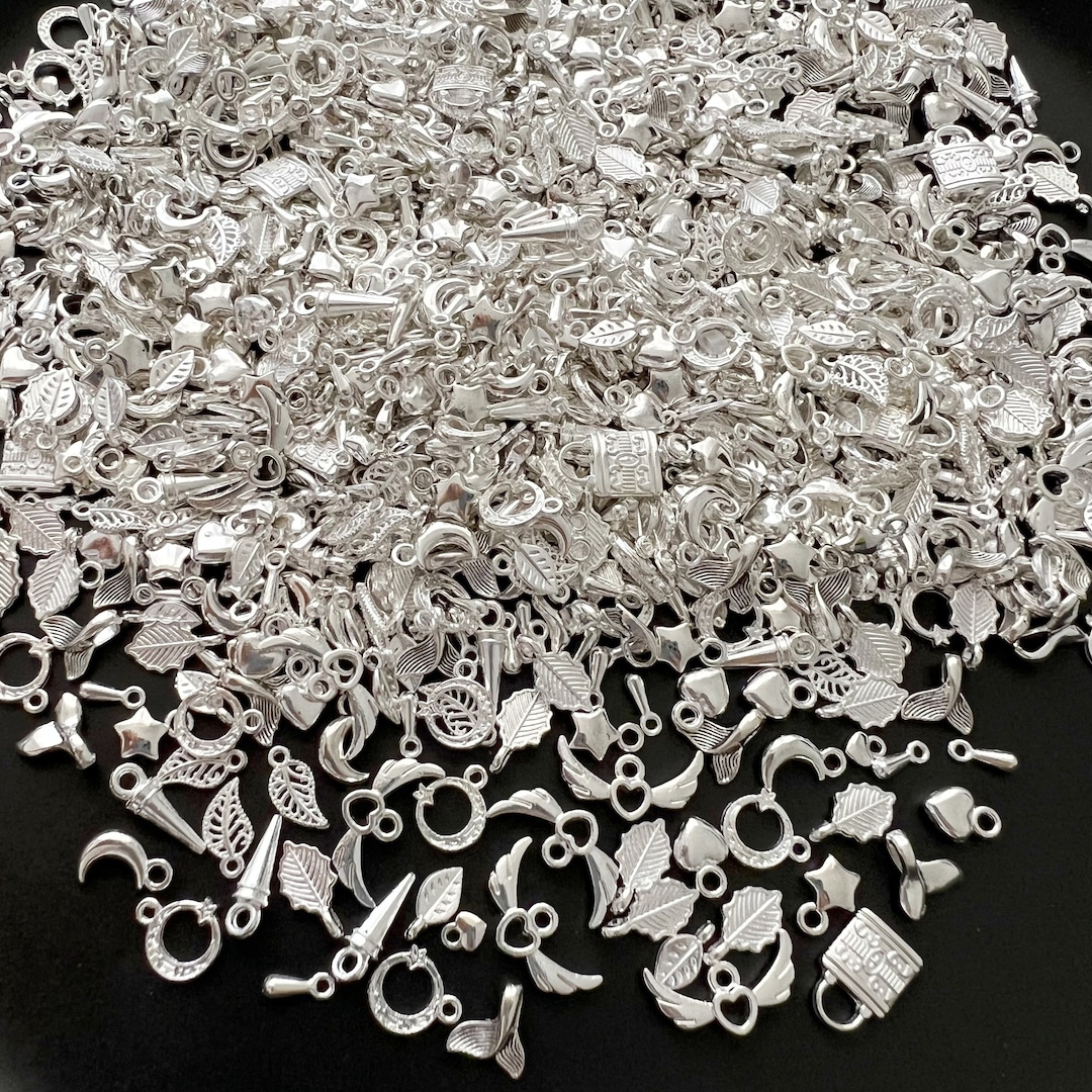 Assorted Small Charms Silver Gold Black Antique Silver Bulk Mixed Size ...