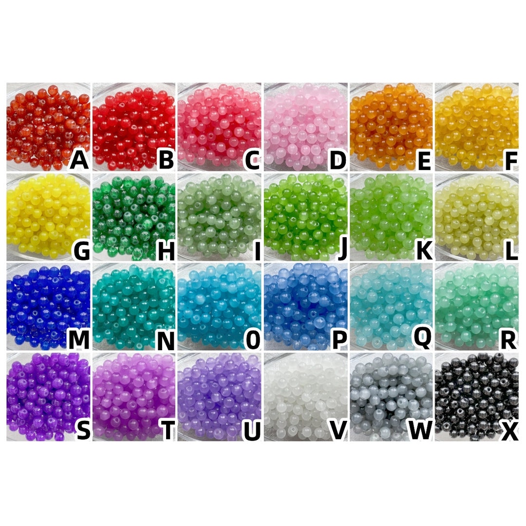 6mm Glass Beads Multi-colour Polished Round Beads Loose Beads - Etsy