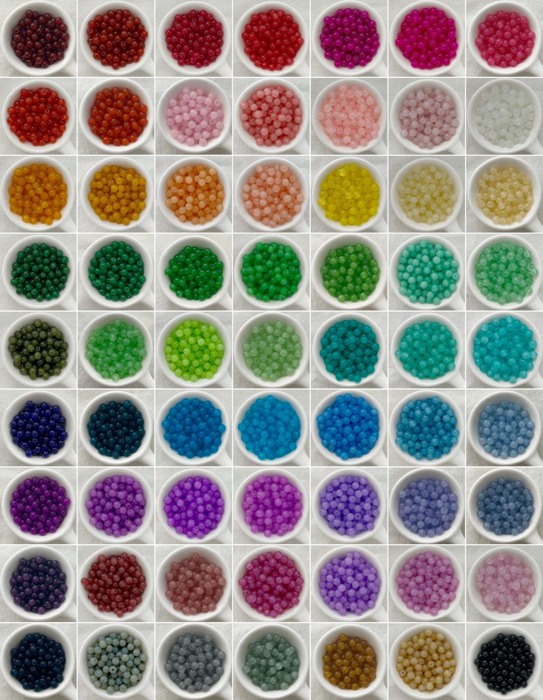 6mm Glass Beads Multi-colour Polished Round Loose Crystal Beads Jewelry ...