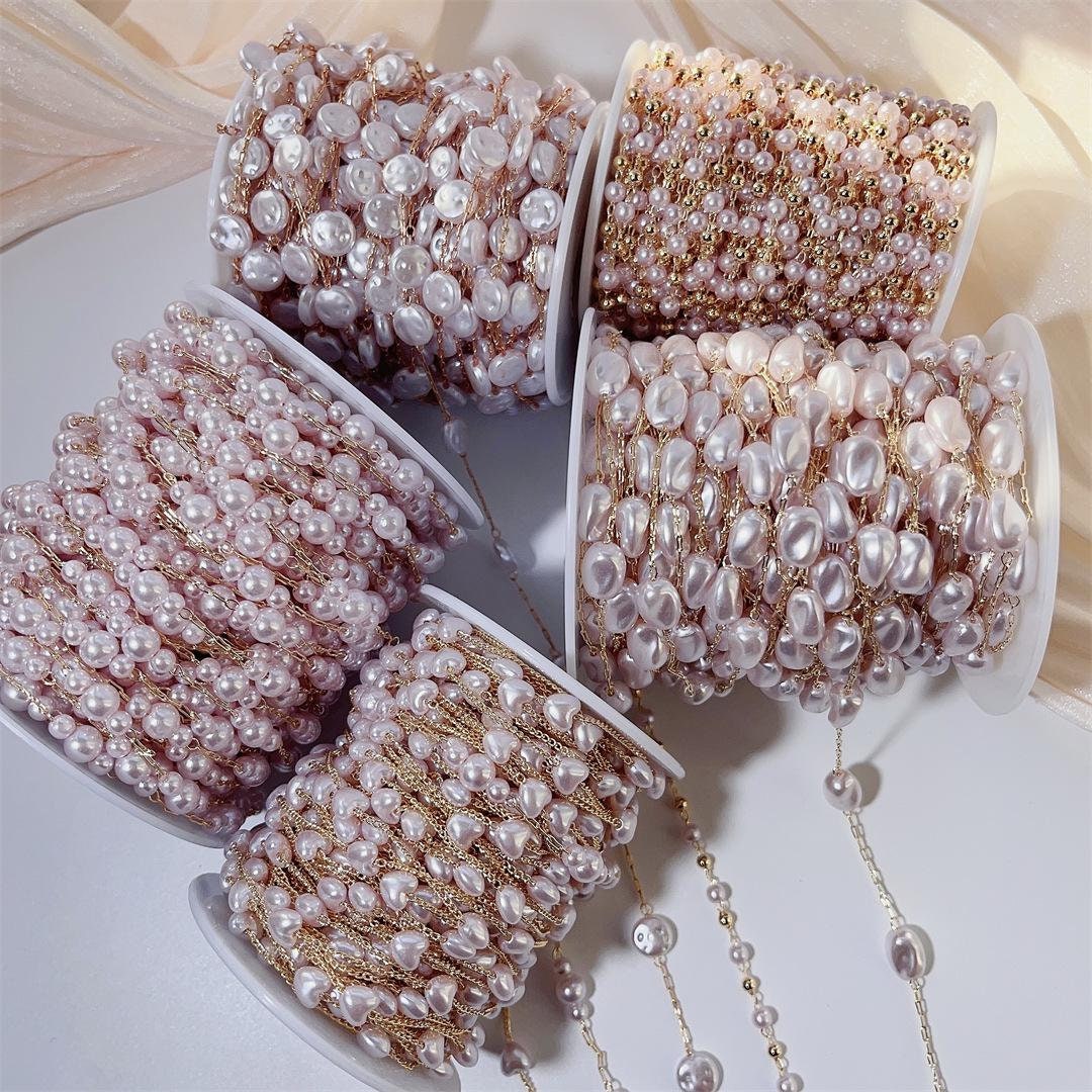 KC Gold Link Chain Pearl Multipurpose Chain Bracelet Necklace Jewelry ...