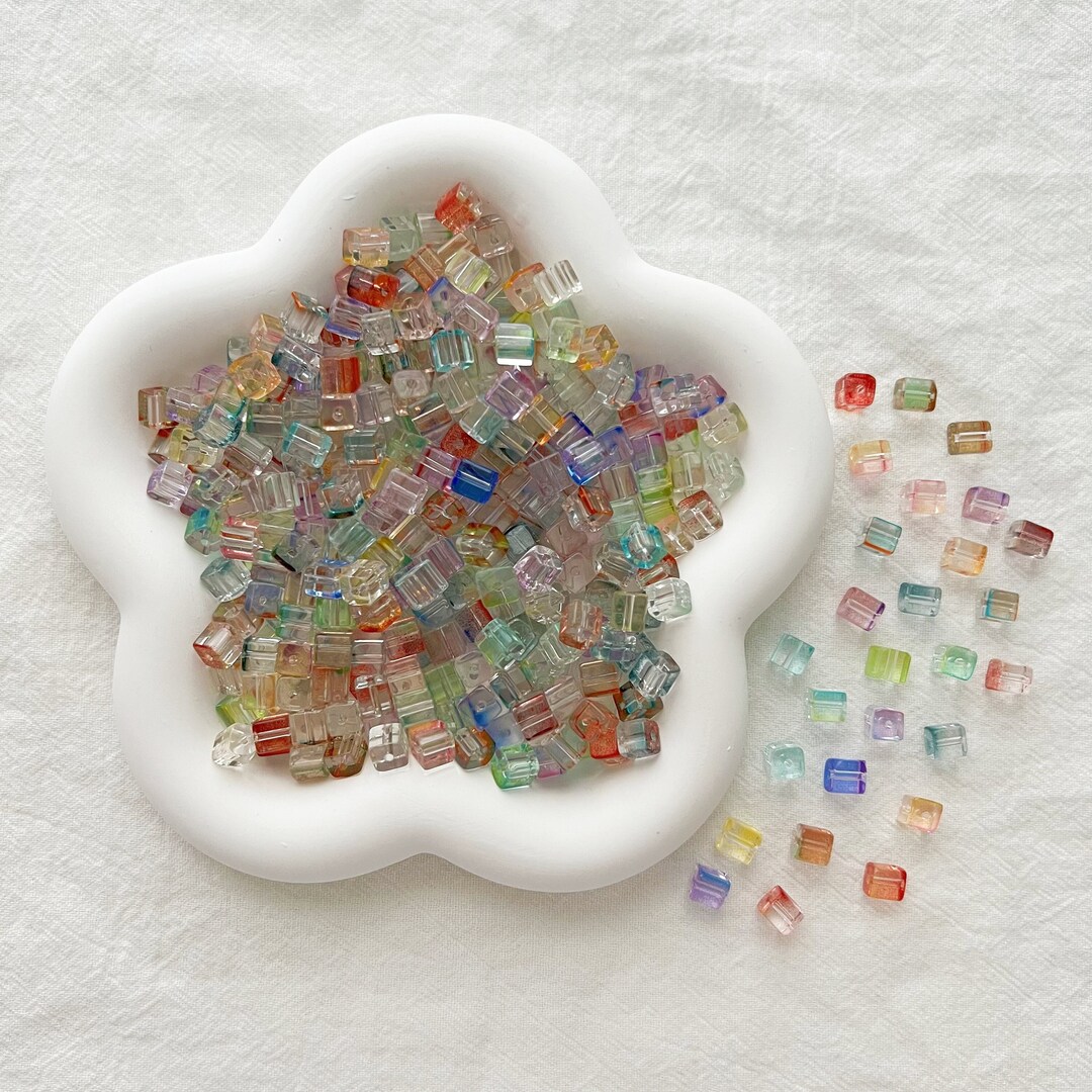 300pcs Assorted Square Glass Beads 6mm Square Spacer Beads - Etsy
