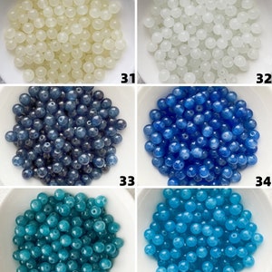 8mm Glass Beads Multi-colour Polished Round Beads Loose Beads Crystal ...