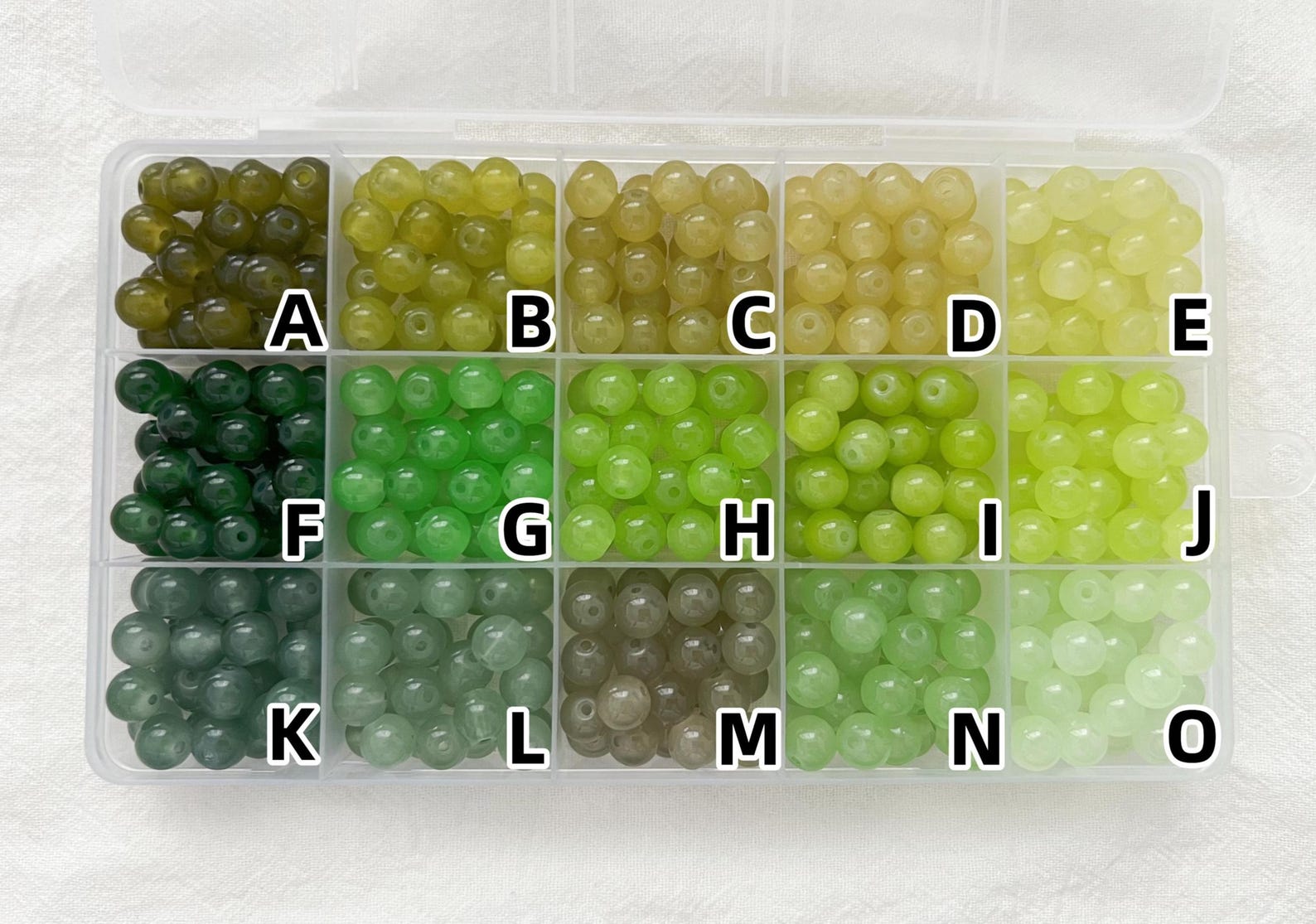 Assorted Green Glass Beads 8mm Multi-colour Polished Beads Loose Beads ...