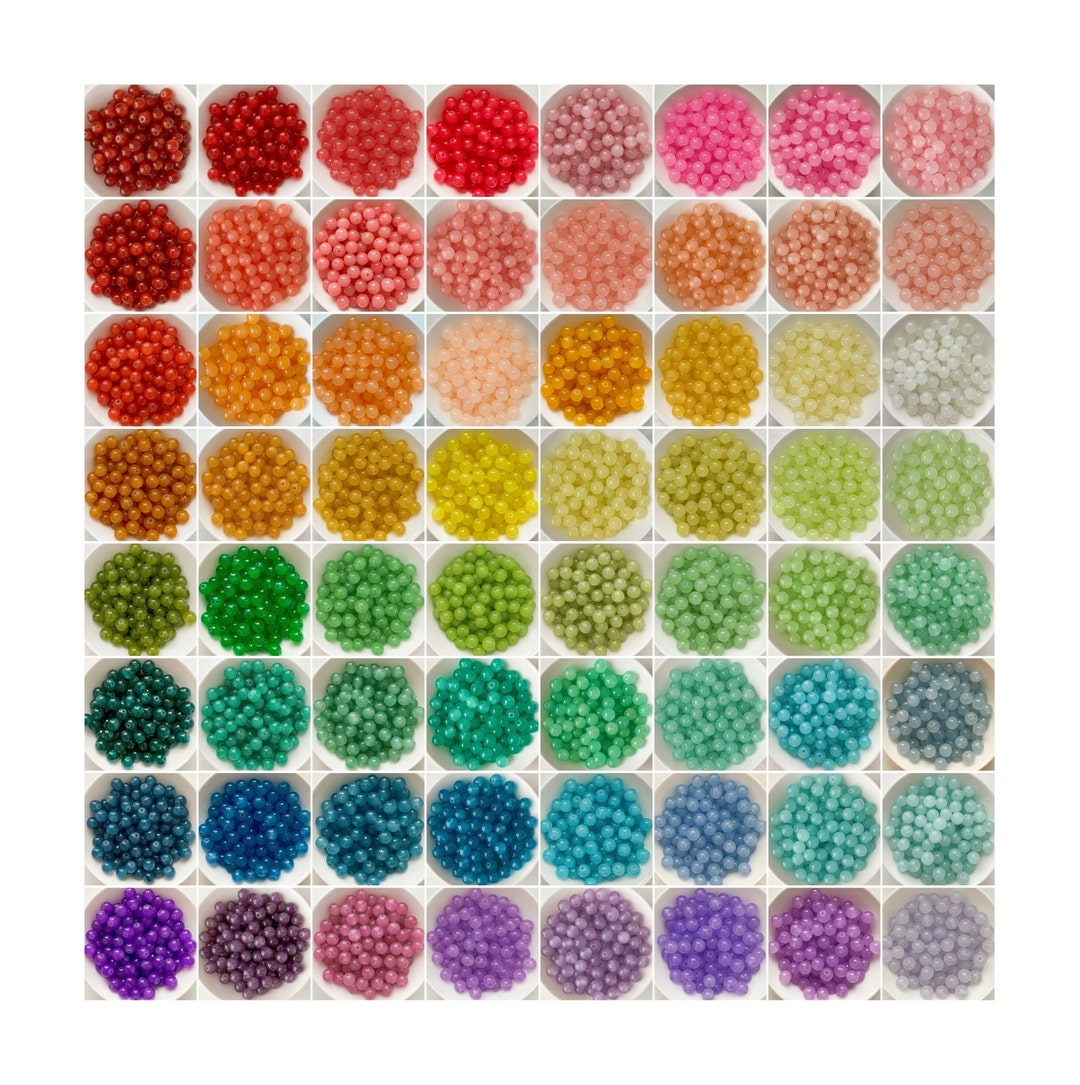 10mm Glass Beads Multi-colour Polished Round Beads Loose Beads Crystal ...