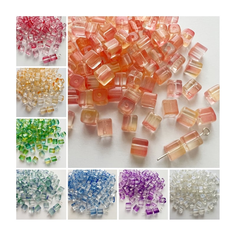 Square Glass Beads - Etsy
