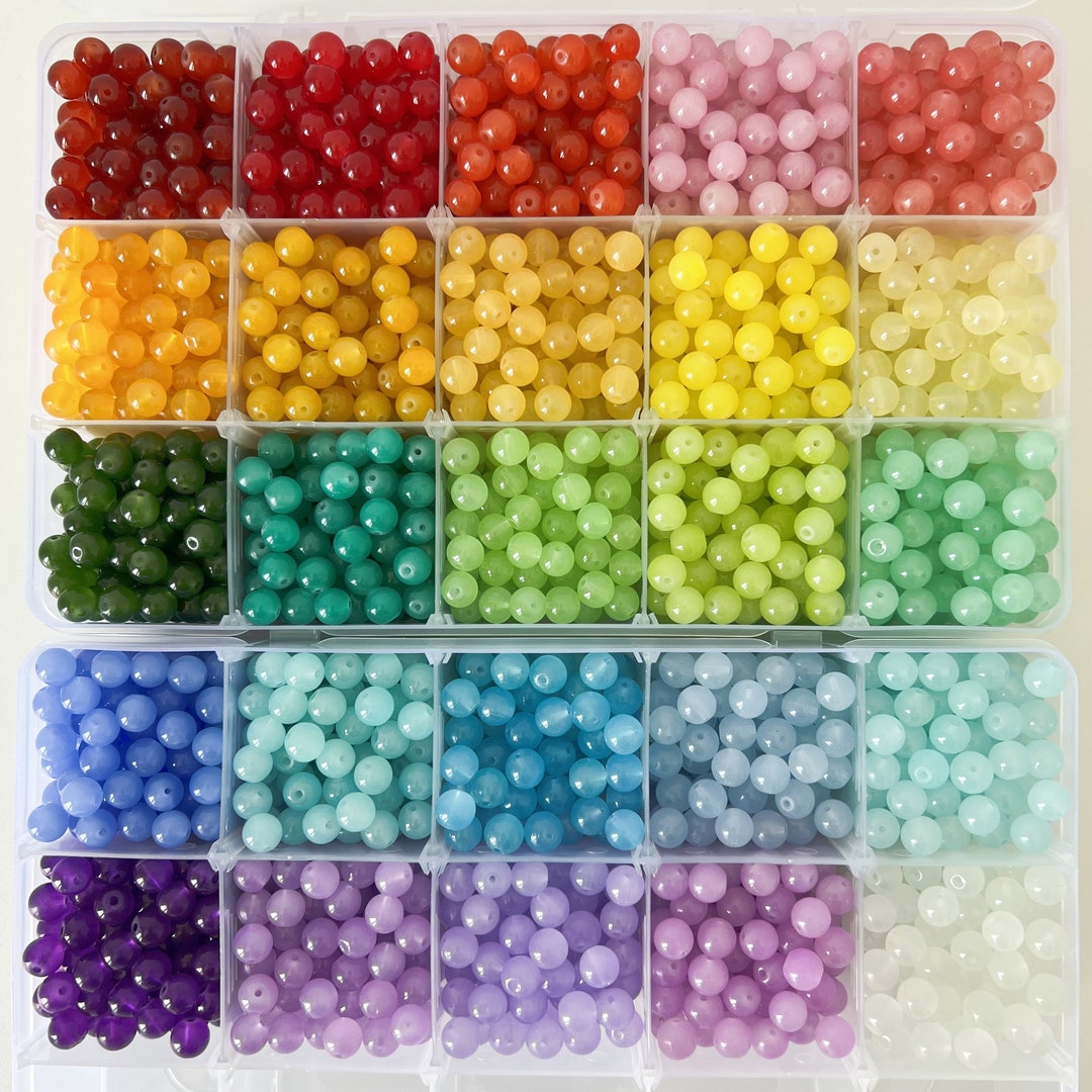 10mm Glass Beads Multi-colour Polished Round Beads Loose Beads - Etsy