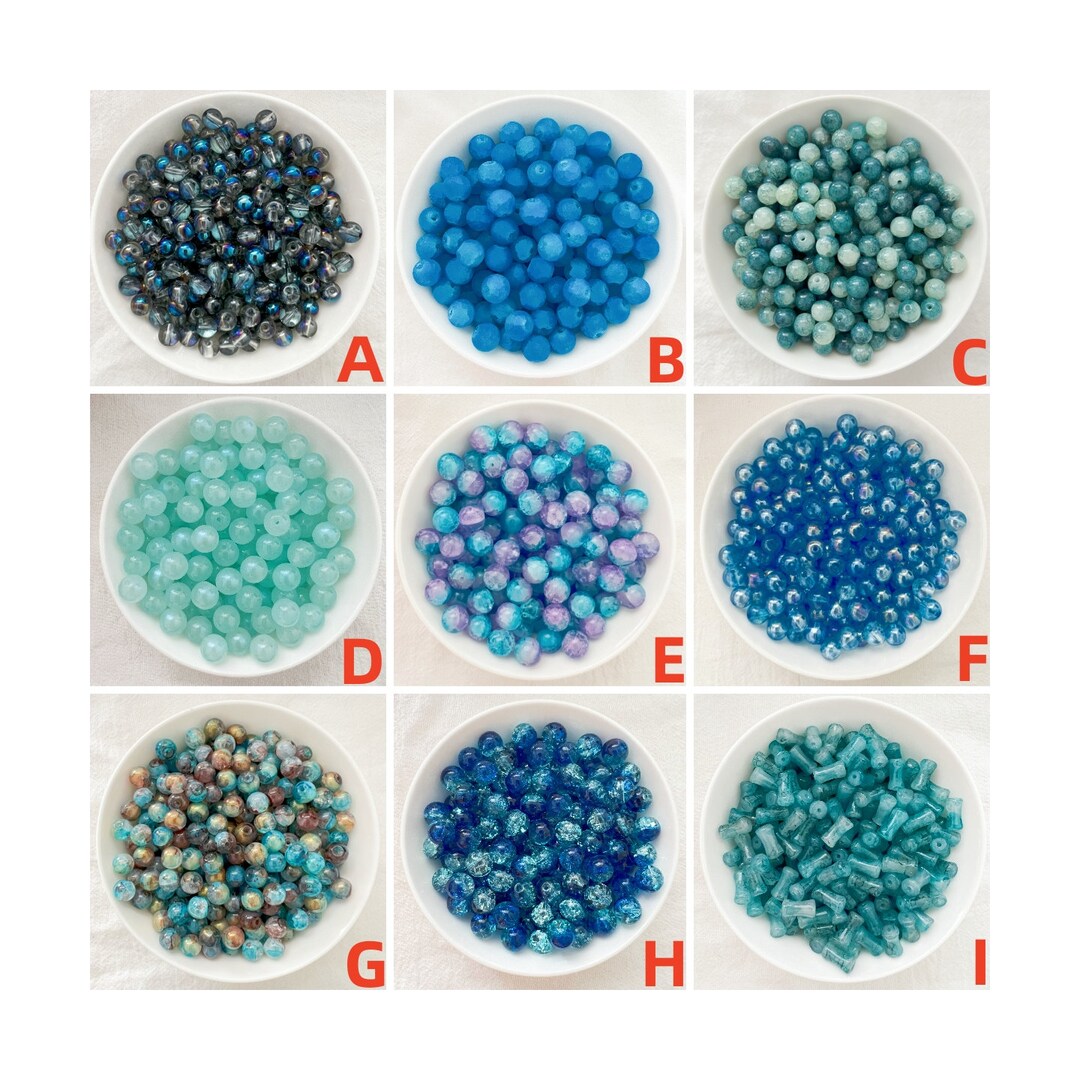 8mm 10mm Blue Assorted Crackled Beads Shinning Polished Round Beads ...