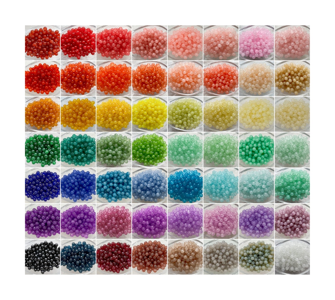 6mm Glass Beads Multi-colour Polished Round Beads Loose Beads Crystal Beads Bracelets Beads - Etsy